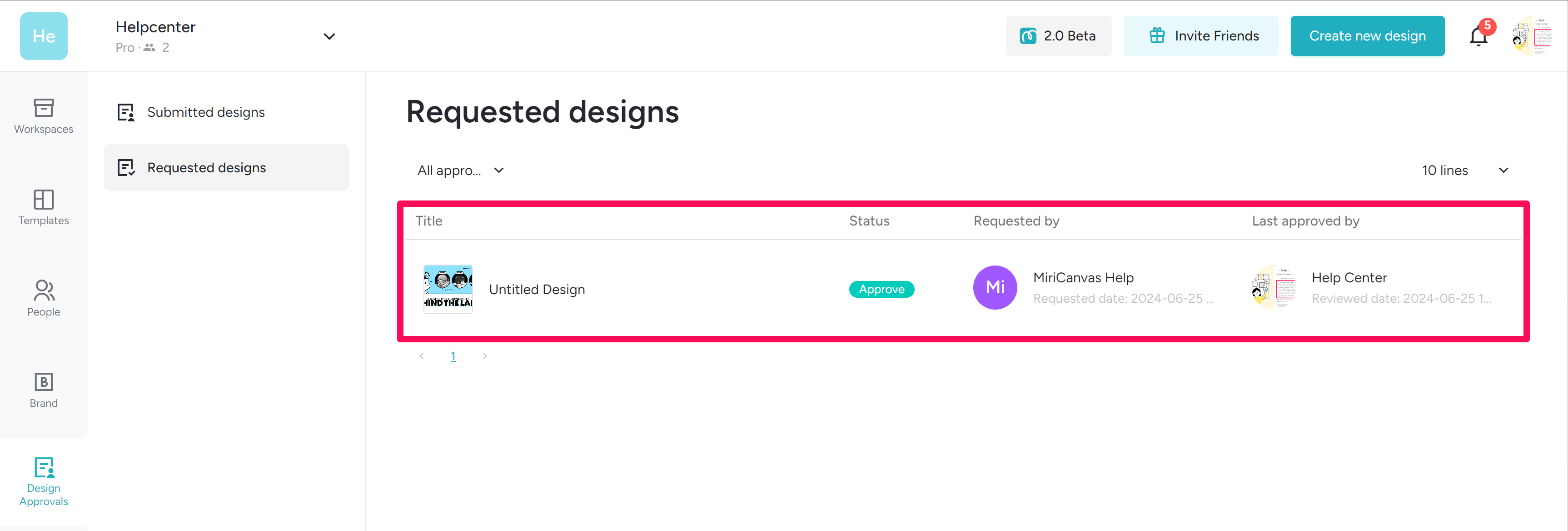 Design Approval Feature User Guide – Help center - MiriCanvas