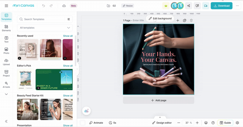 Real-time Collaborative Editing with Members in the New Editor – Help center - MiriCanvas